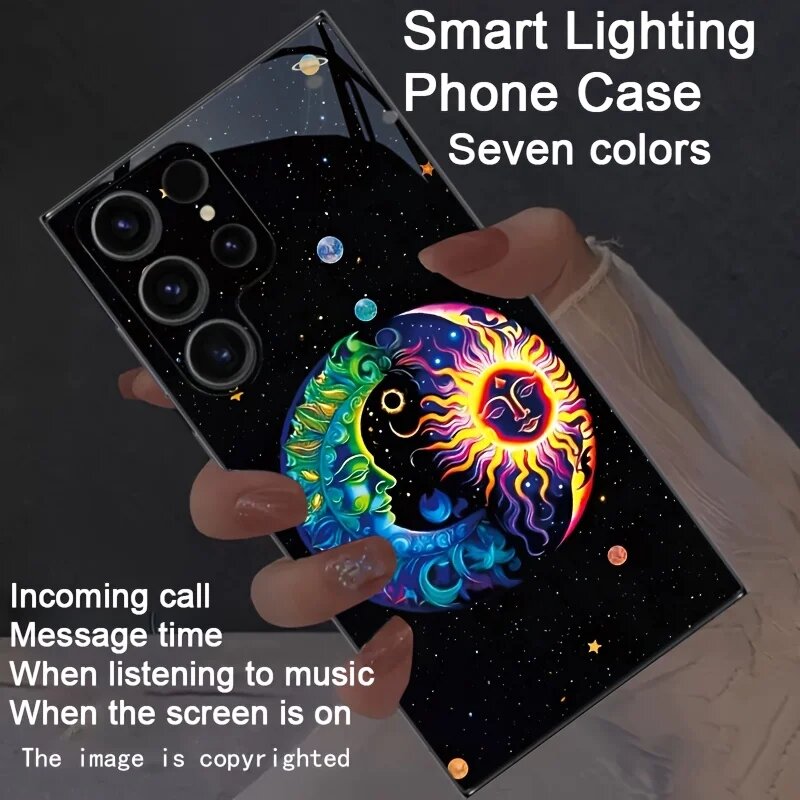 Светящийся чехол Samsung S22 Ultra, colorful led