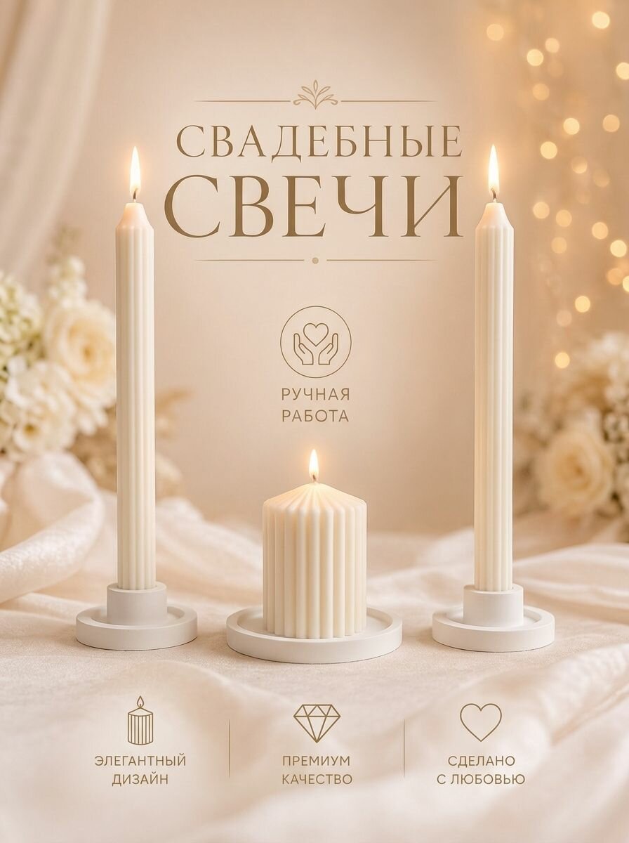 Свадебные Свечи Аромат Молоко и Мед