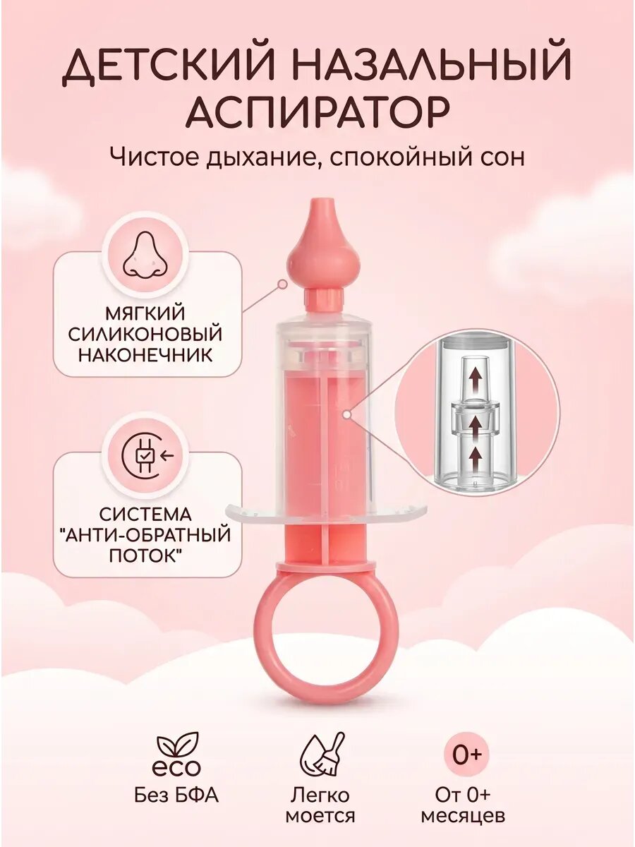 Шприц назальный для промывания носа аспиратор детский