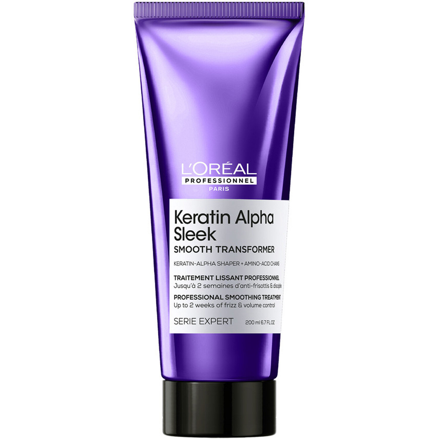 Loreal Keratin Alpha Sleek - Разглаживающий уход для непослушных, пористых волос 200 мл