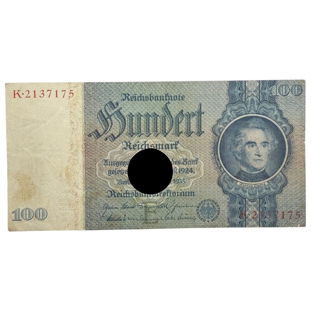 Третий Рейх (Германия) 100 рейхсмарок (марок) 1935 г. (Литера E) (Серия K)