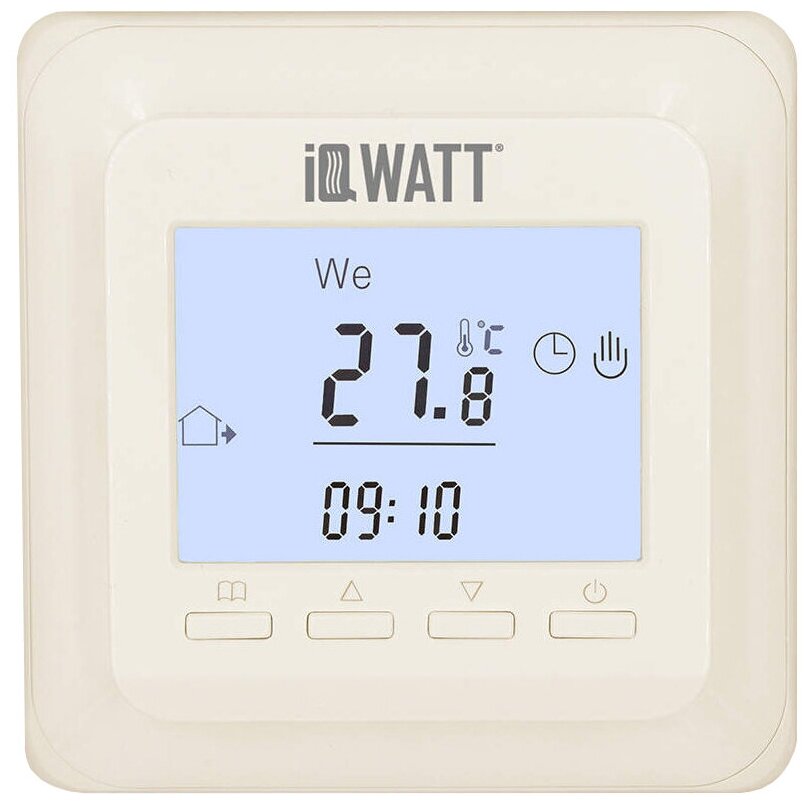 Терморегулятор IQWATT IQ Thermostat P (слоновая кость) с ЖК-дисплеем и кнопками