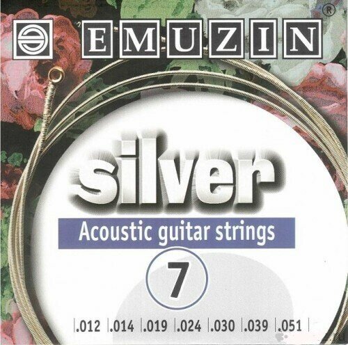 Струны для 7-струнной акустической гитары EMUZIN SILVER 7А222