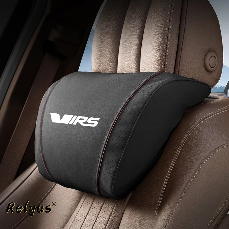 Автоподушка для шеи VRS, черная, кожа