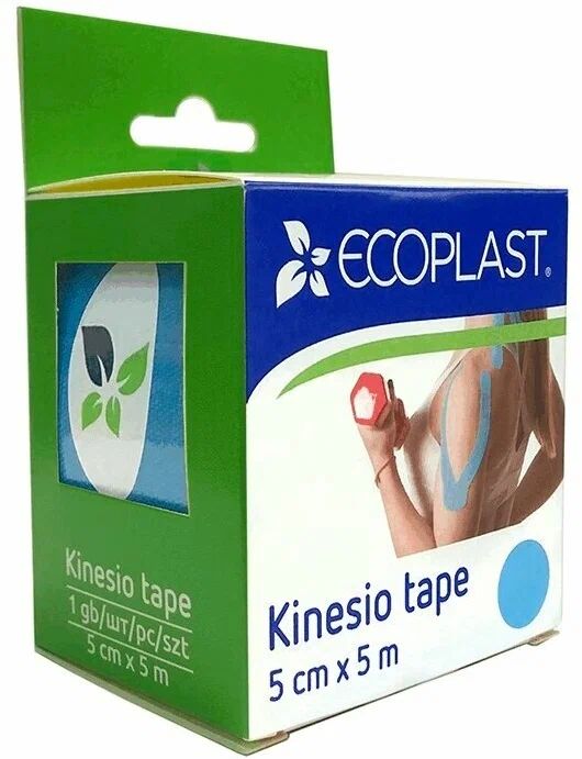 Кинезио тейп Ecoplast ECOPLAST 5смХ5м, голубой