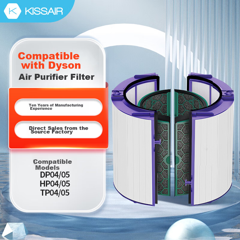 Фильтр KISSAIR совместимый с очистителем воздуха Dyson модели TP/HP/DP04/05/06/09 Цвет：Цвет модели TP/HP/DP04/05/07