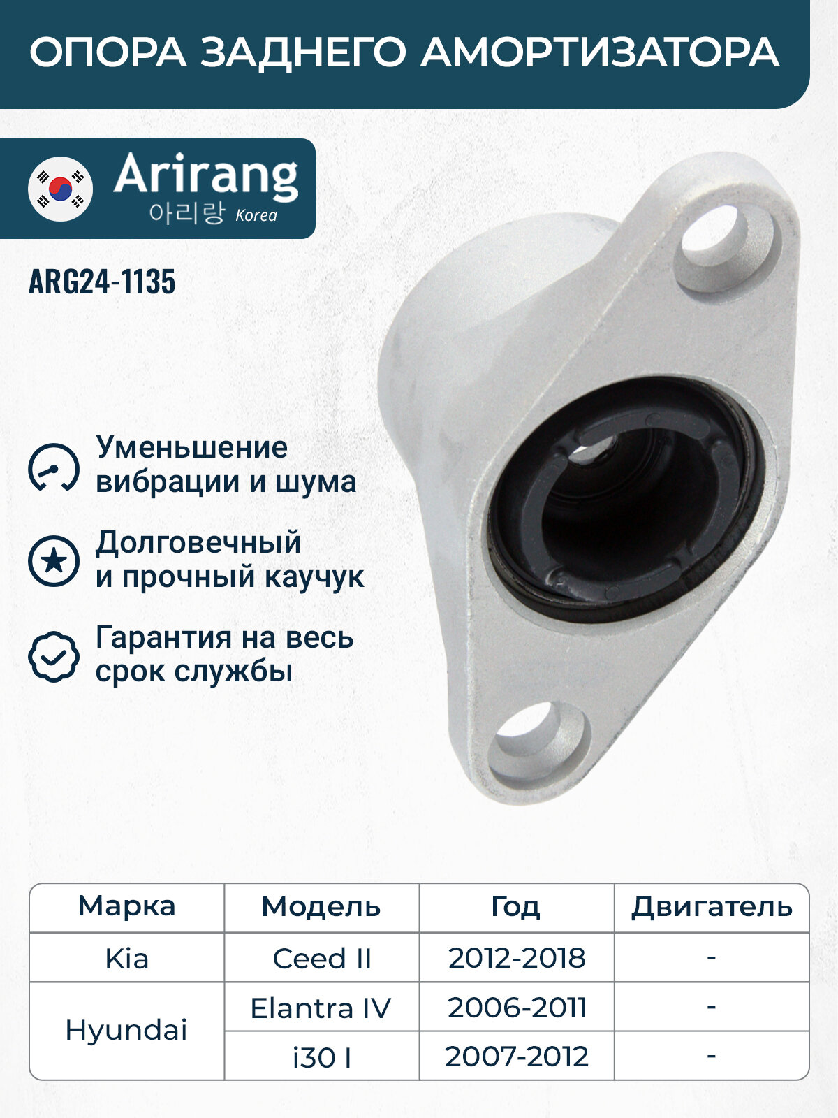 Опора заднего амортизатора Хендай Элантра 4, Ай30 1, Киа Сид 2 / OEM 553302L000