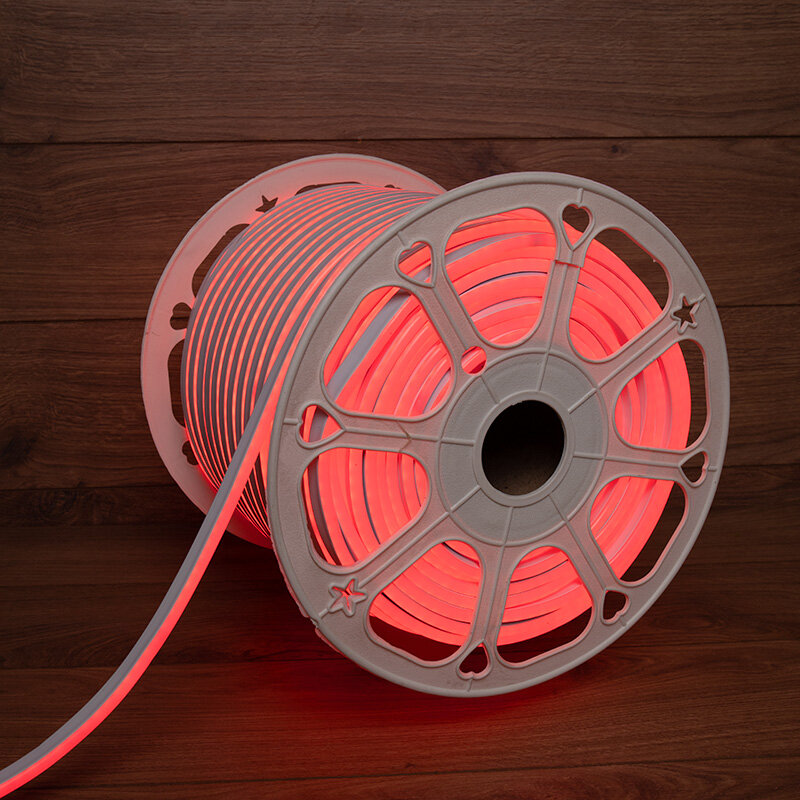 Лампы светодиодные Neon-Night Гибкий неон 8х16мм двухсторонний 120 LED/м красный 230В бухта 100м (с комплектом подключения) NEON-NIGHT, 100м