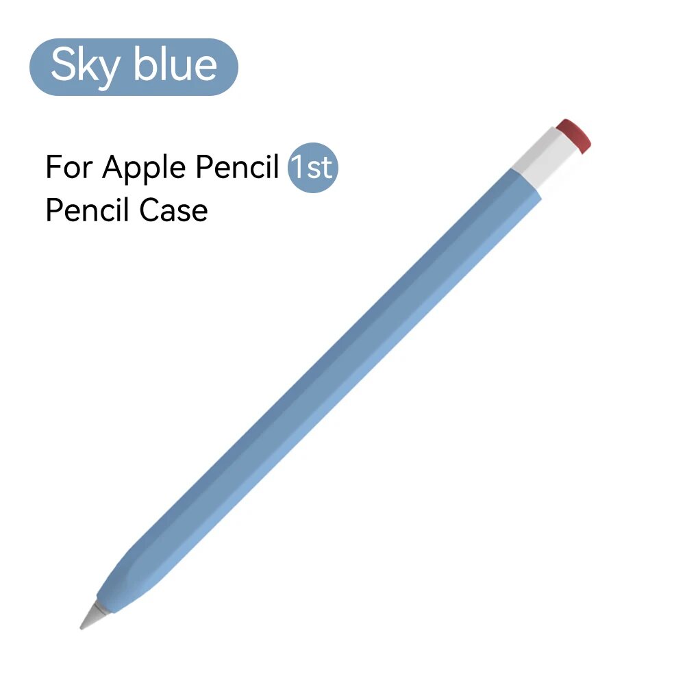 Двухцветный мягкий силиконовый чехол DANYCASE для Apple Pencil 1-го и 2-го Sky blue 1st case