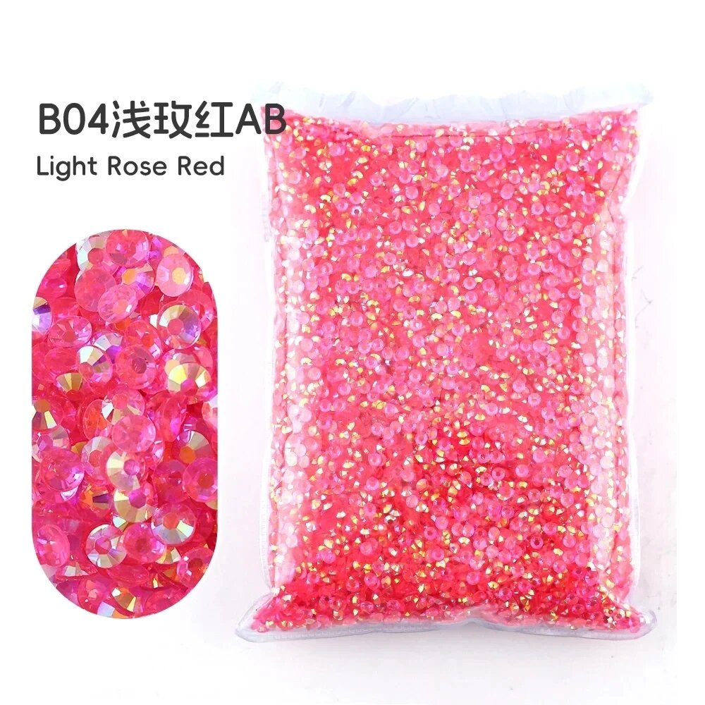Желейные стразы из смолы AB цвета 2-6 мм Розовый, 3mm10000pcs, TM-Light Rose Red