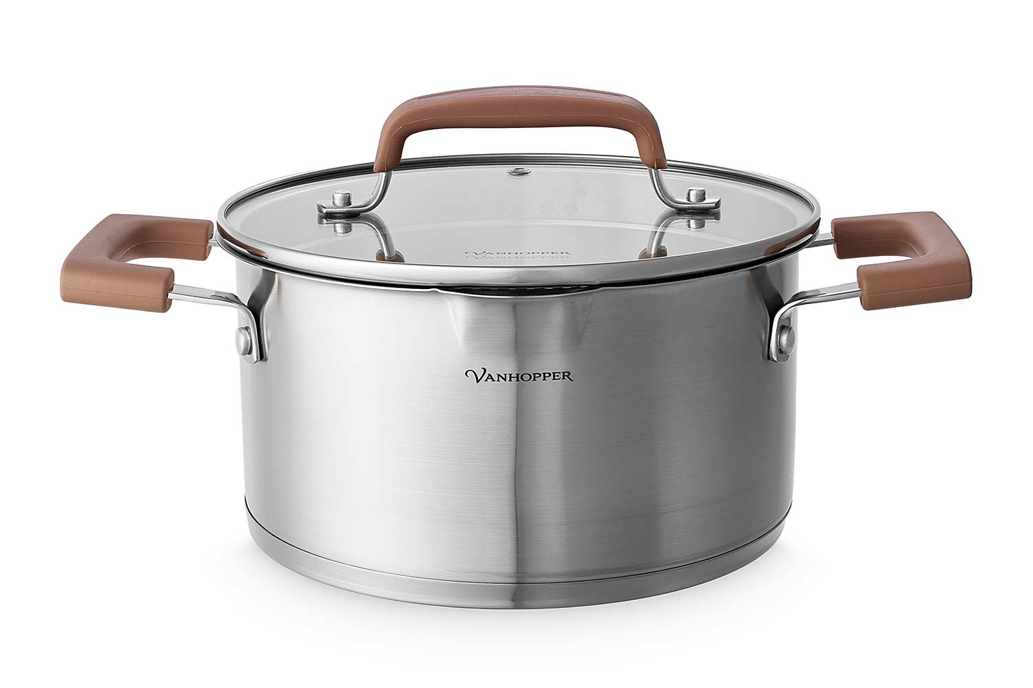 Кастрюля с крышкой VANHOPPER Elegant DC-SS-001-20C, 3,2 л, нержавеющая сталь