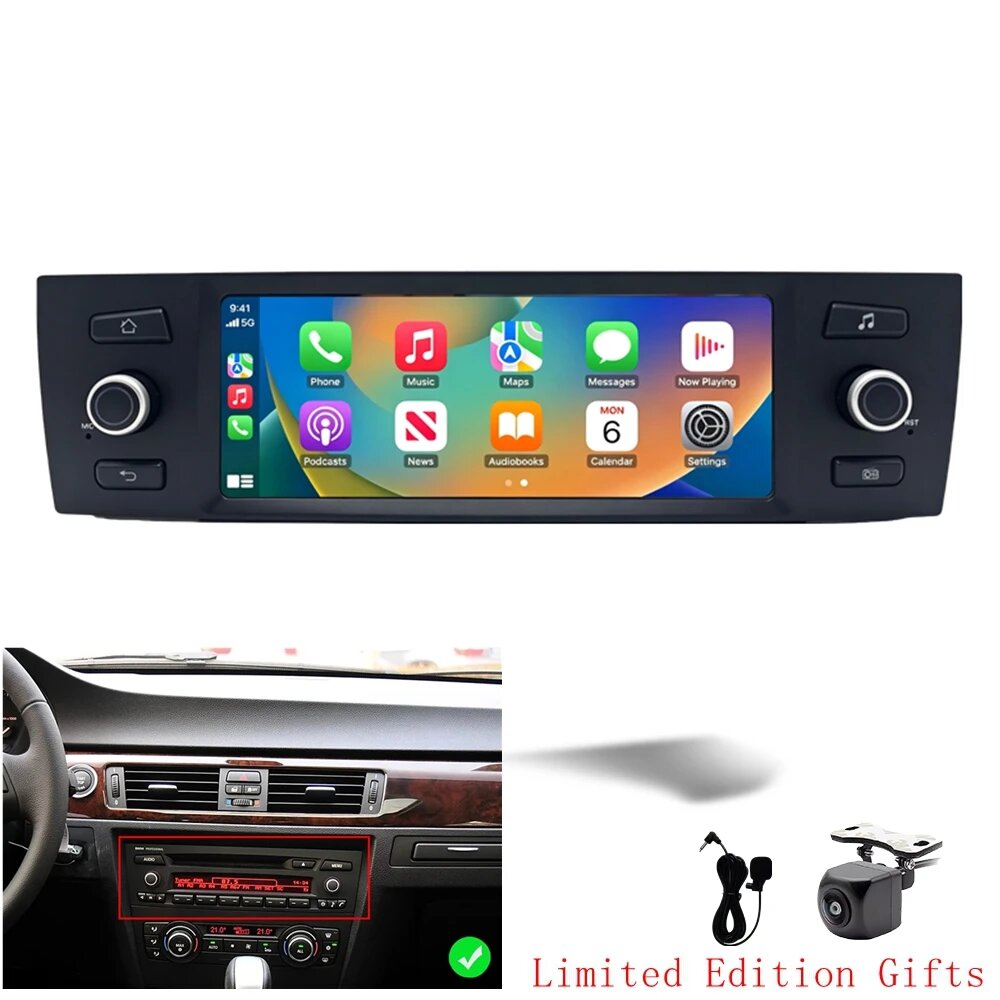 Беспроводная мультимедийная система с CarPlay и Android Auto для BMW 1 серии, 3 8G 128G 4G Carplay