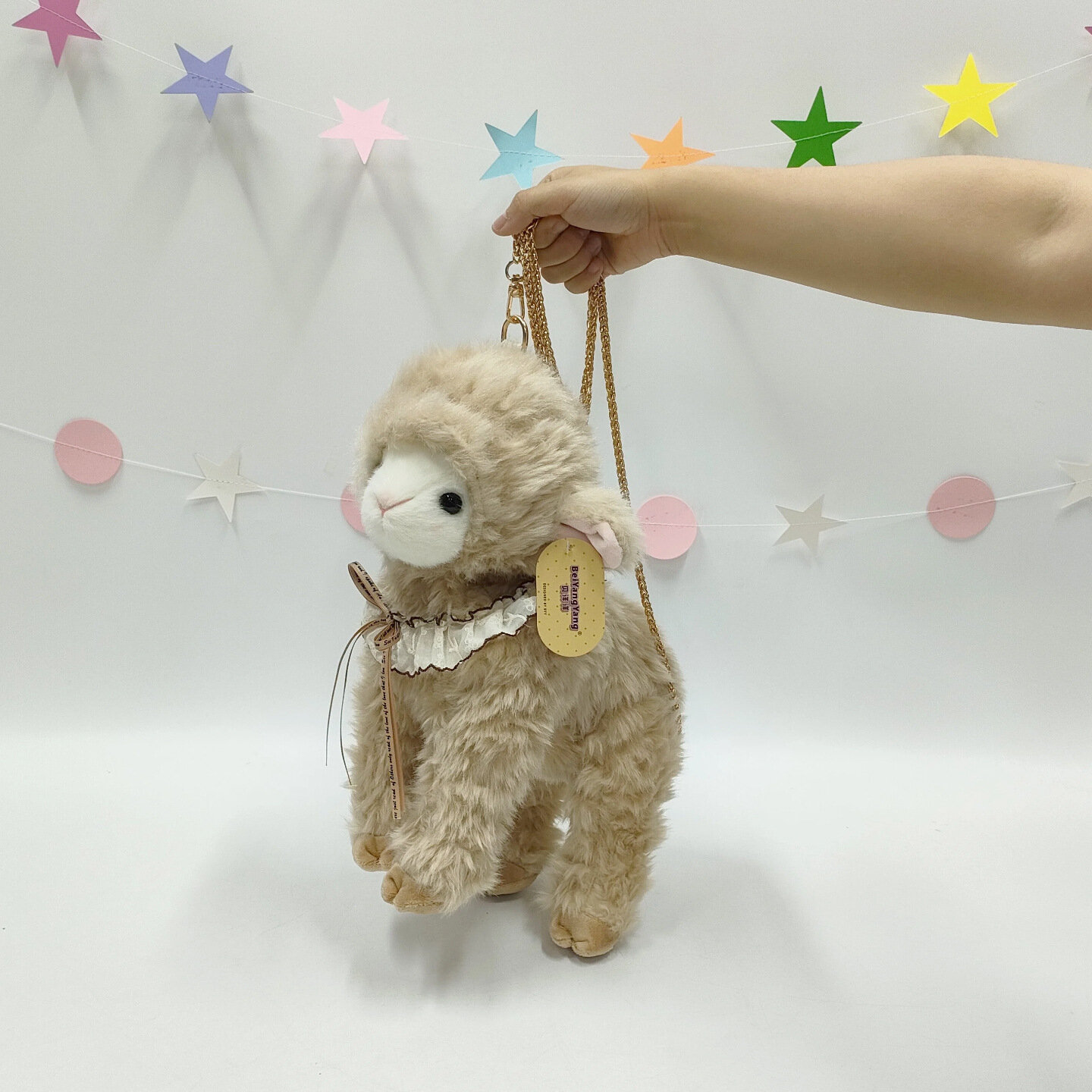 Милая игрушка овечка плюшевая кукла с кружевным бантом подарок для детей Высота：См. описание цвета