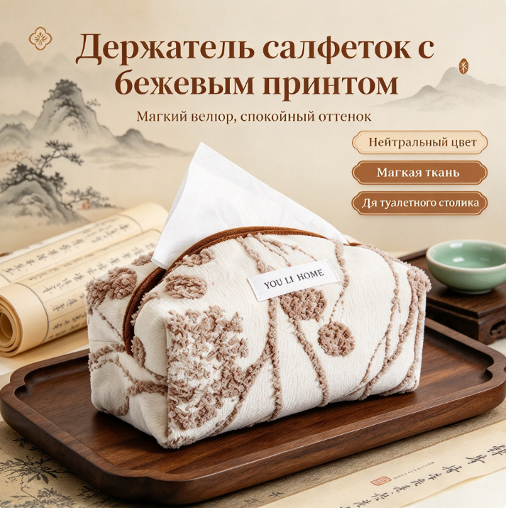 Салфетница，Тканевая подставка для салфеток с жаккардовым узором, чехол для бумажных полотенец, декор для гостиной