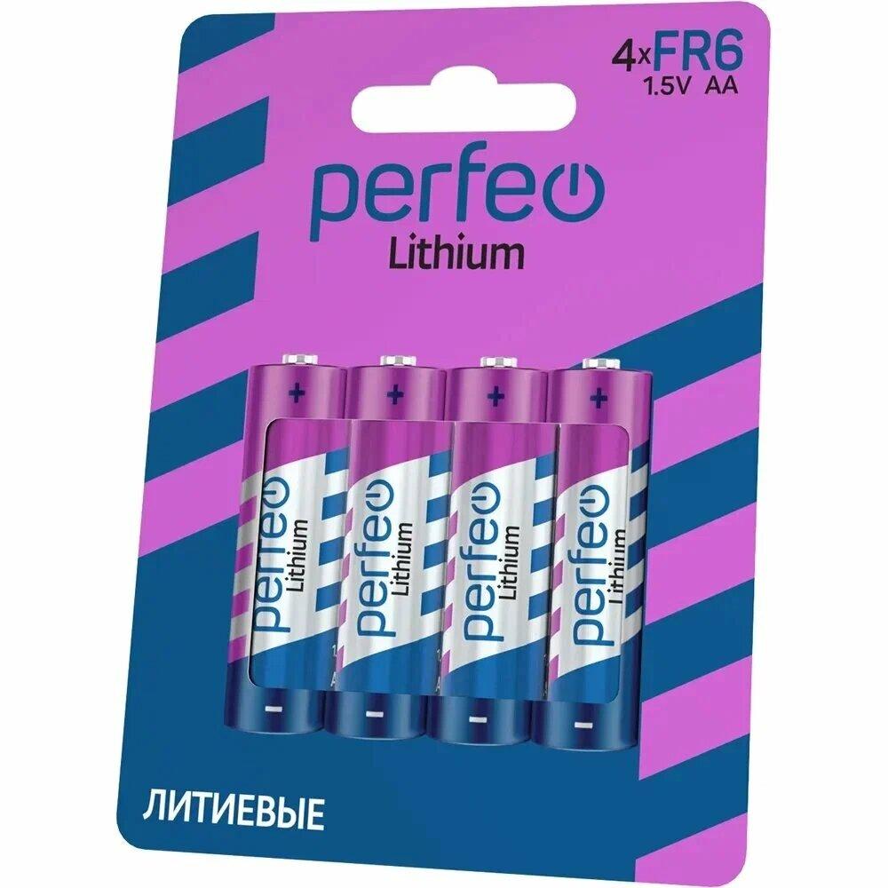 Батарейка FR6/AA Perfeo Lithium BL4 PFFR6/4BL, 4шт.