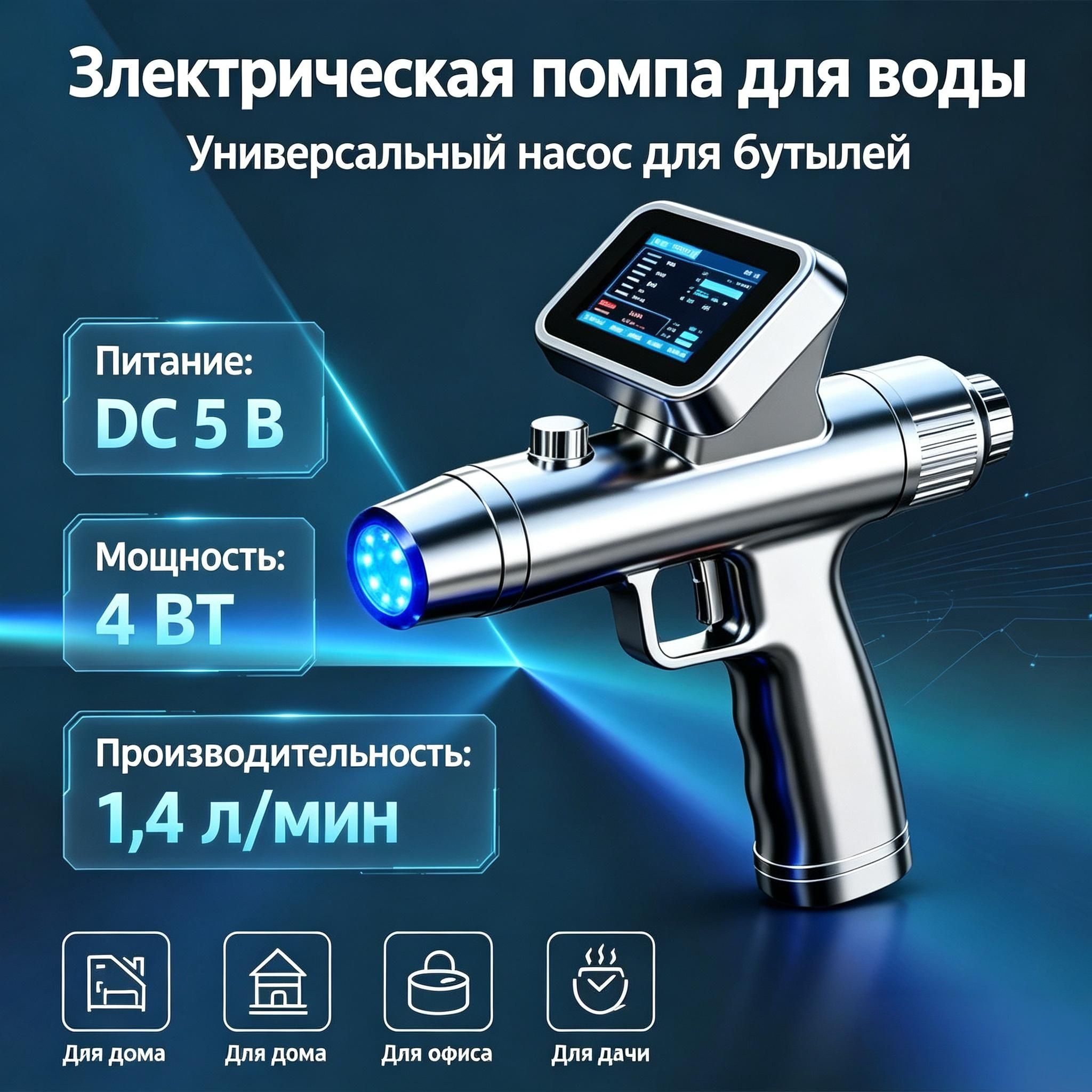 Помпа для воды 19 л электрическая, автоматический насос для воды бутыли