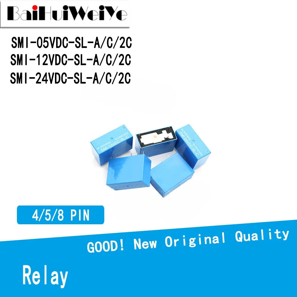 Силовое реле BAIHUIWEIYE SMI-05VDC-SL-A SMI-12V 24VDC-SL-A SMI-05VDC-SL-C SMI-12VDC-SL-2C 8Pin