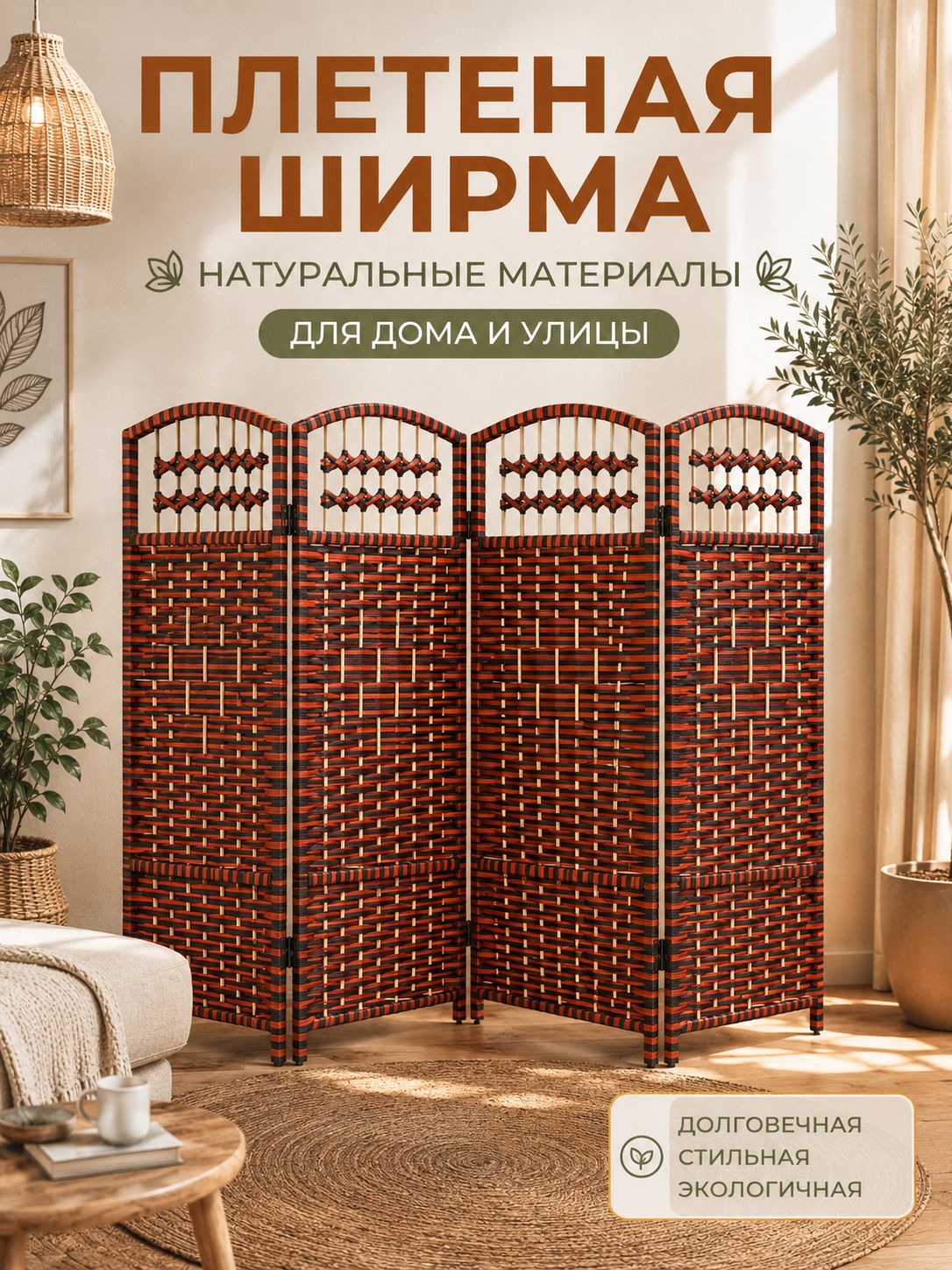 Ширма высота 150 см, ширина 200 см
