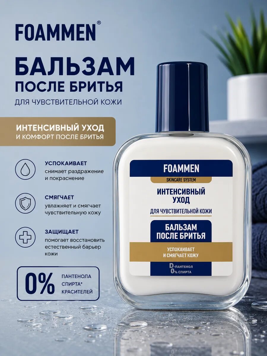 Бальзам после бритья Foammen Интенсивный уход для чувствительной кожи 100мл