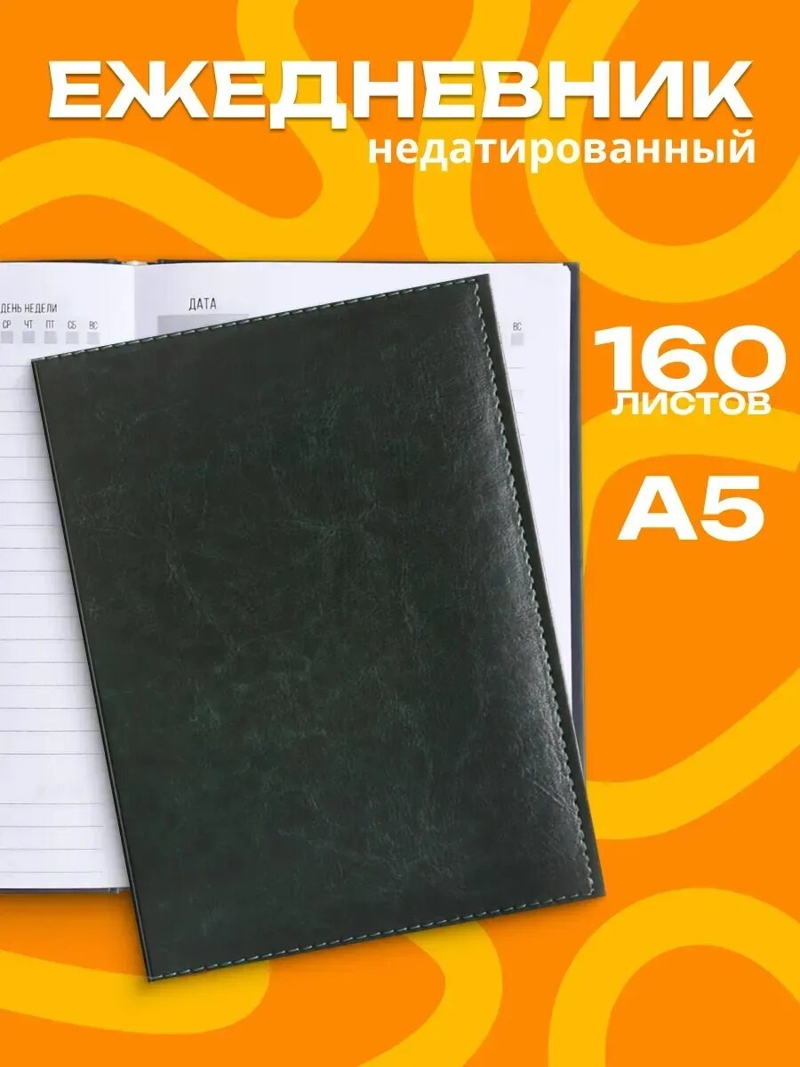 Ежедневник недатированный А5, 160 листов "Небраска",