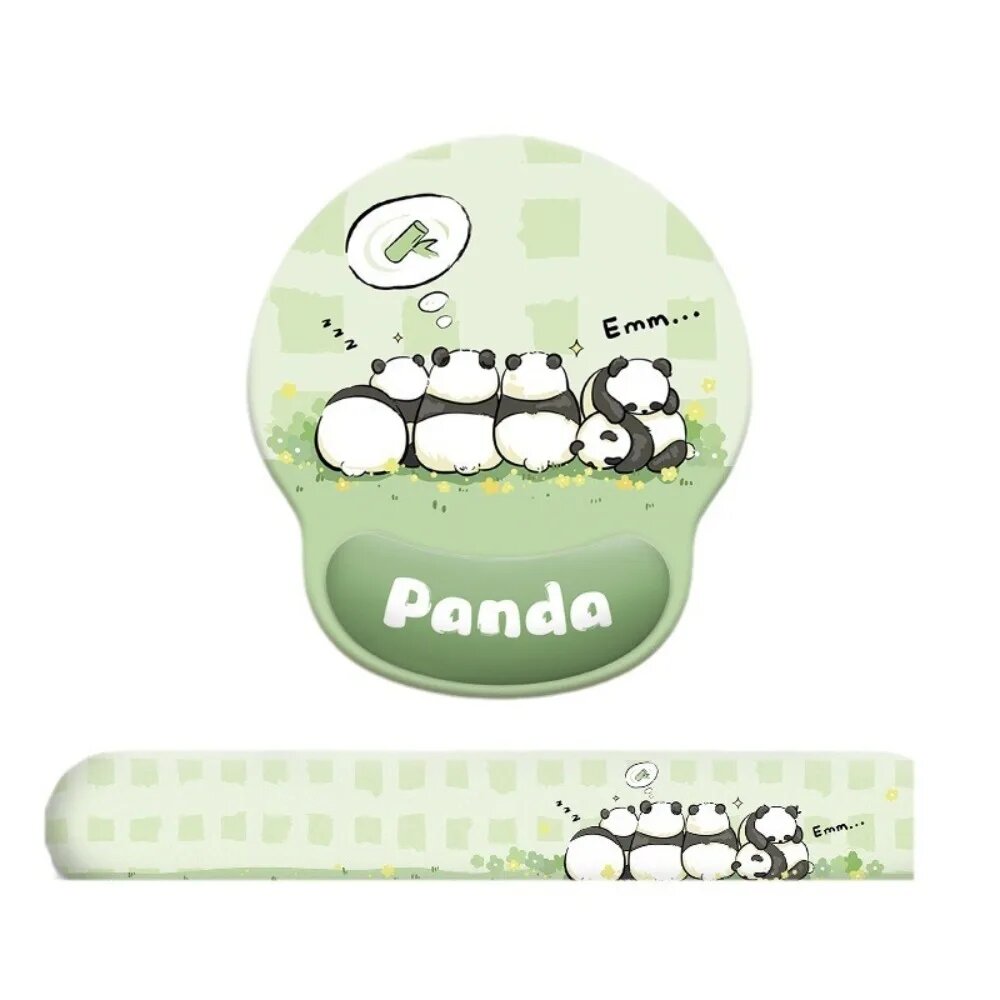 Коврик для мыши с подставкой для запястья Cute Panda, Цвет: A Set