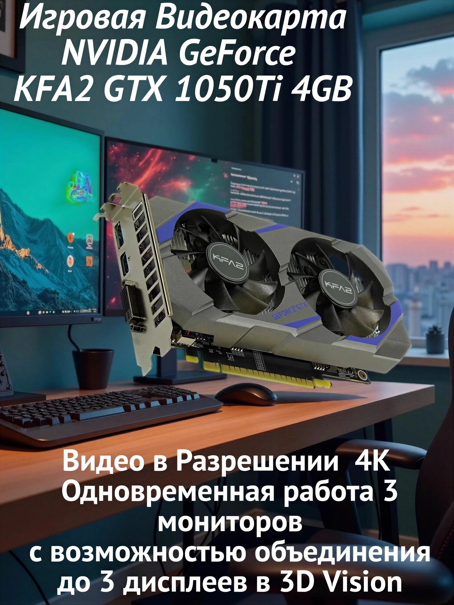 Игровая видеокарта KFA2 GTX1050Ti 1 Click OC 4 Гб GDDR5