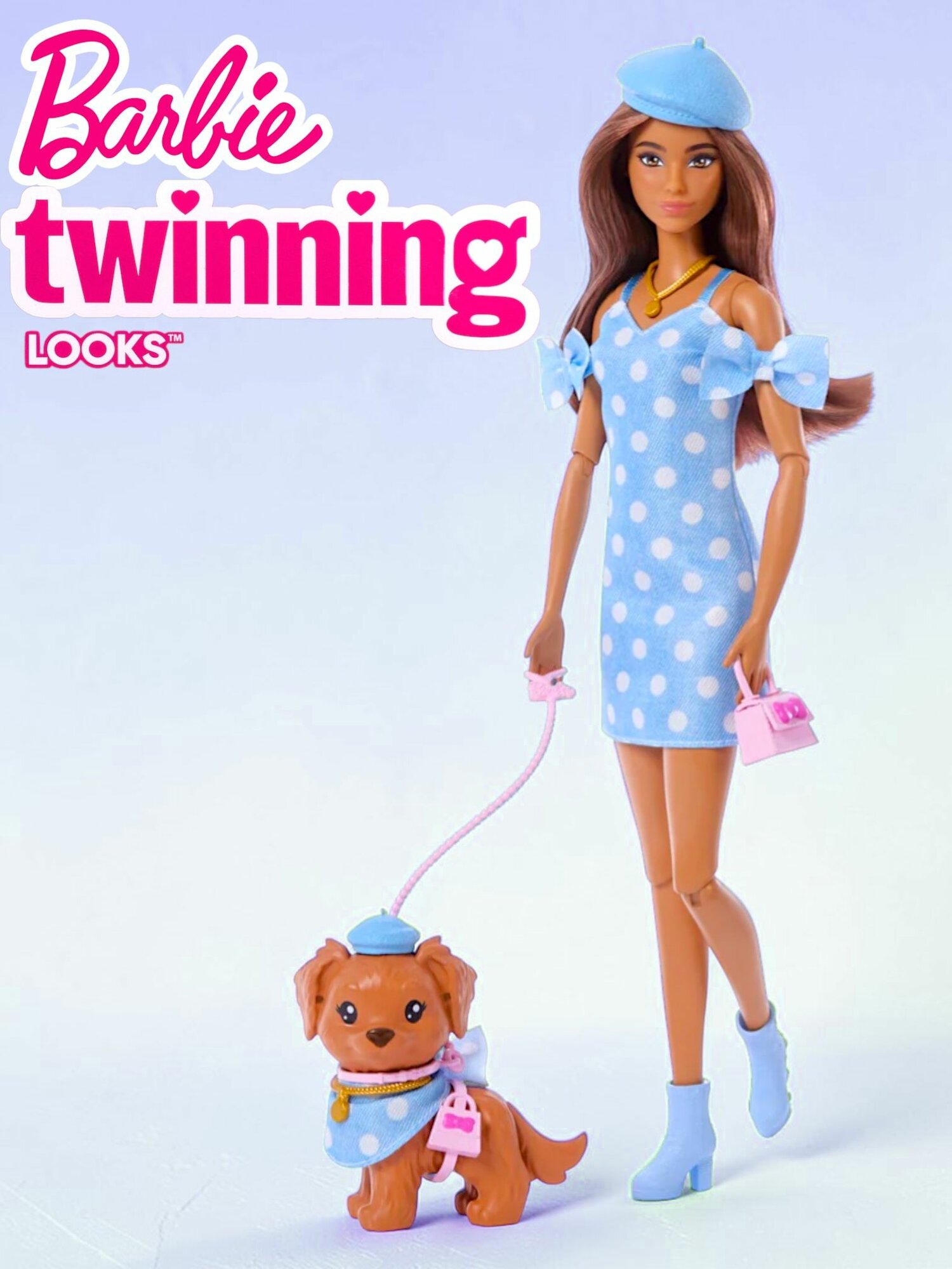Кукла Barbie Twinning Looks - Барби с собачкой JFP38