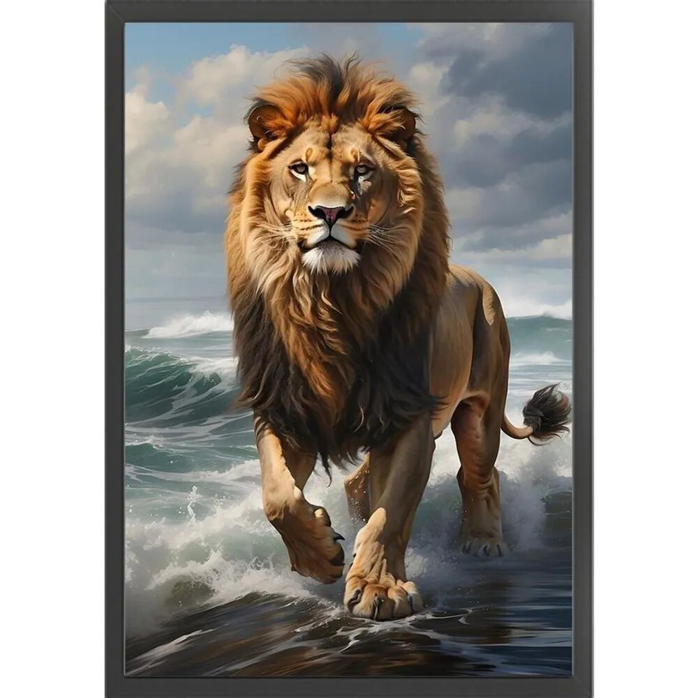 Набор для вышивания крестом Лев 11CT 40x60 см Хлопок, картина для рукоделия