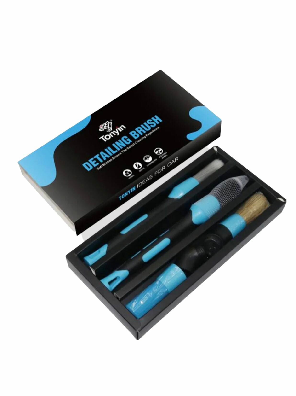 TT12F Кисть для детейлинга (набор) DETAIL BRUSH KIT TONYIN