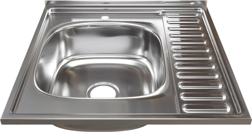 Мойка кухонная Mixline 528014 металлическая, 60x60, мойка для кухни, квадратная, с крылом, российская