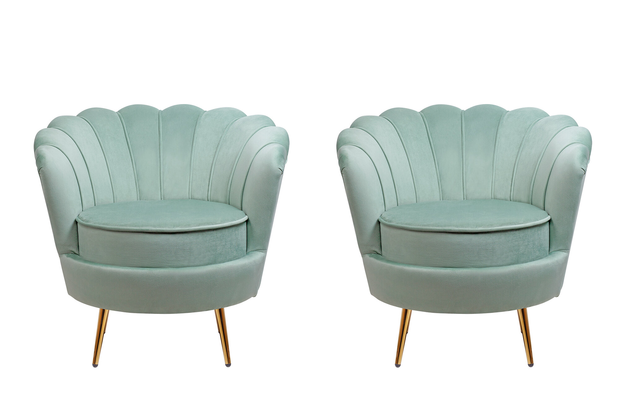 Комплект кресел Mak-interior "Ракушка Pearl Green", зеленый велюр