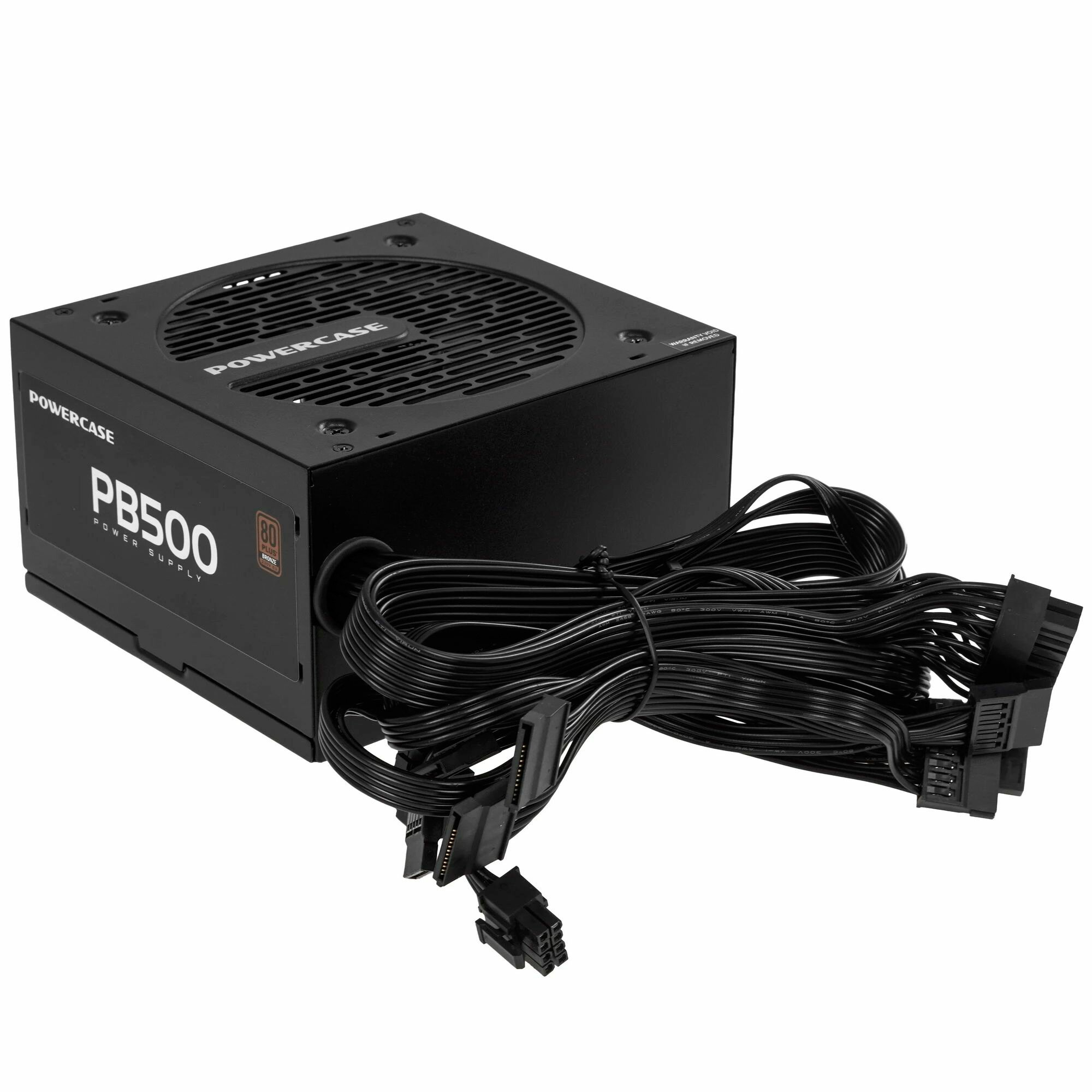 Блок питания PowerCase PB500 80 Plus Bronze (PS-500B-DC) черный - ATX 20+4 пин, 4 pin + 4 pin CPU, 6 SATA, 2 x 6+2 pin PCI-E