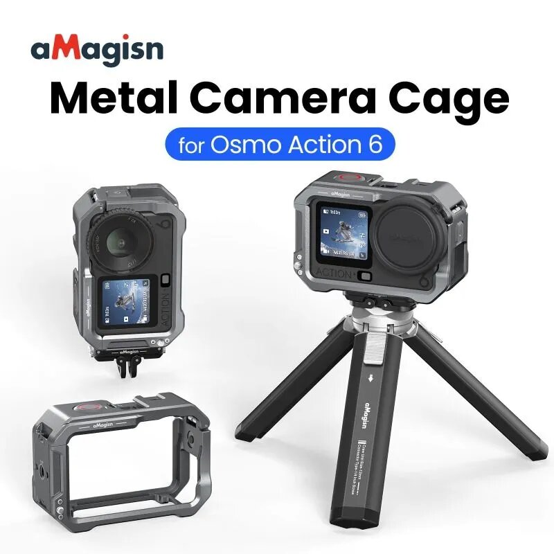 Металлическая клетка aMagisn для защитной рамки спортивной камеры OSMO Action 6 с быстрым креплением