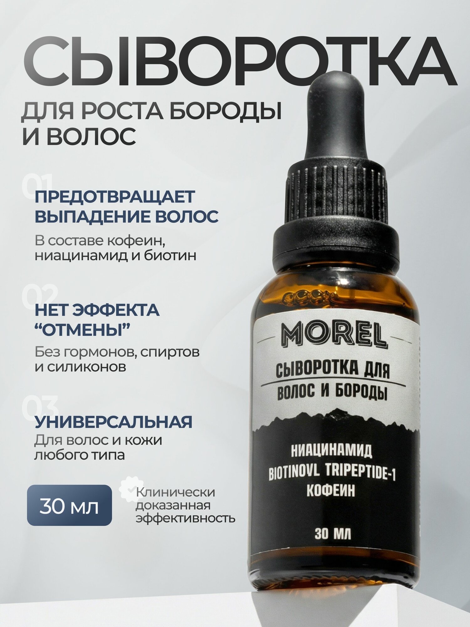 Сыворотка для роста волос и бороды, масло активатор от выпадения волос