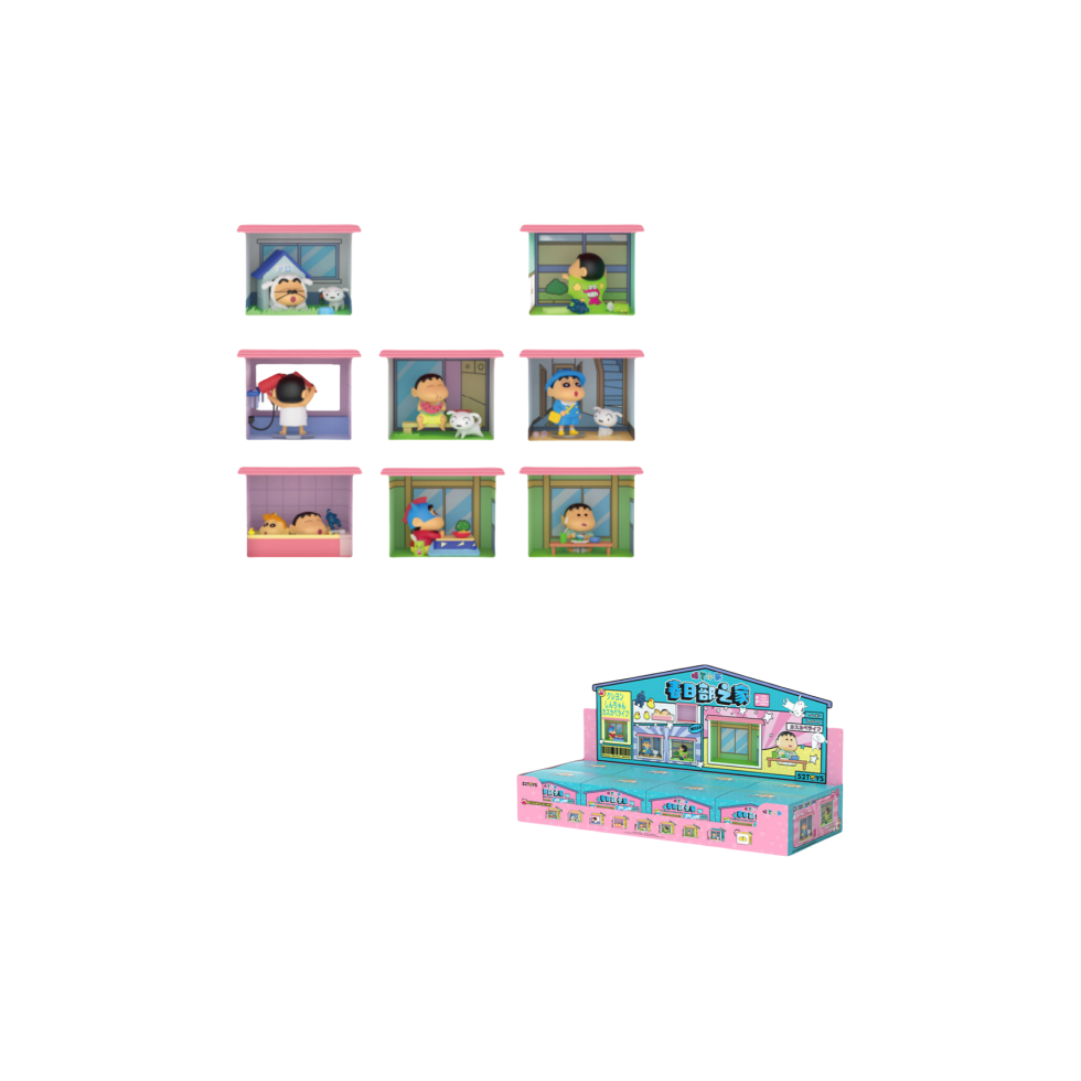 Коллекционные фигурки унисекс 52TOYS Crayon Shin Chan, Central District, Full Box 8 шт.