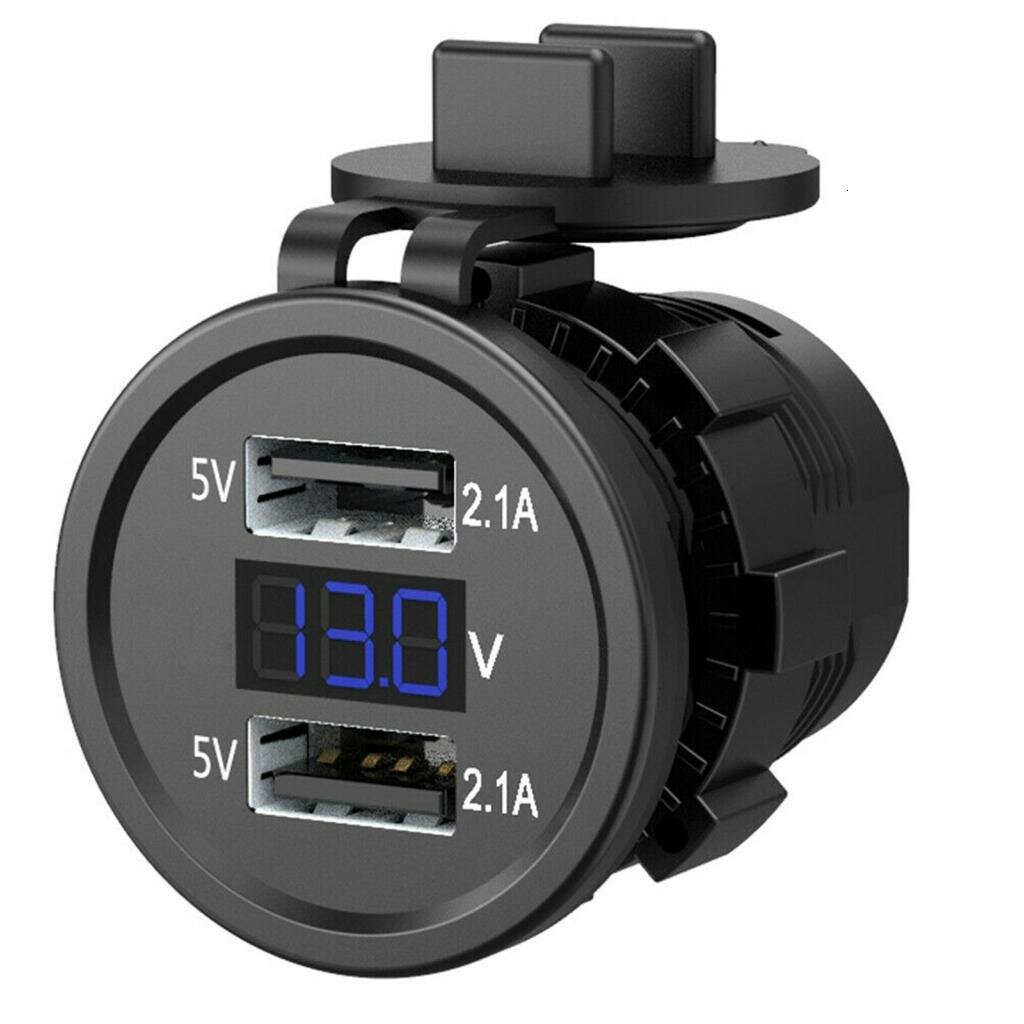 Водонепроницаемый USB-разъем для зарядки 5 В, 2,1 А, Синий