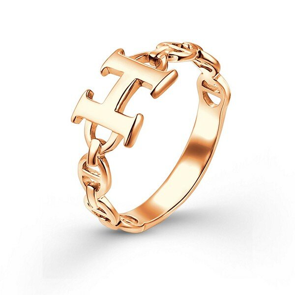 Кольцо тонкое, широкое JEWELIN, красное золото, 585 проба