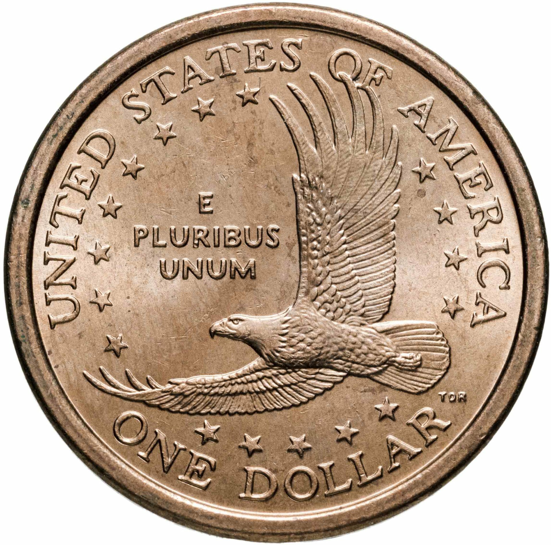 США 1 dollar доллар 2002 "Sacagawea dollar Сакагавея доллар парящий орёл", знак монетного двора "P" - Филадельфия, Медь, в сохранности UNC