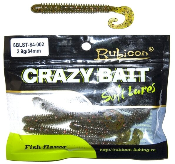 Съедобная силиконовая приманка RUBICON Crazy Bait BLST 2.9g, 84mm, цвет 002