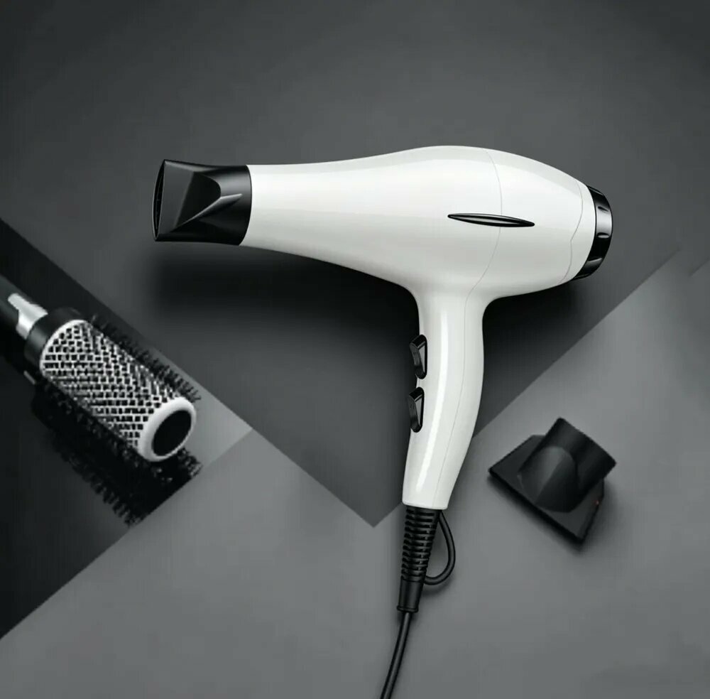 BaByliss PRO Фен для волос Caruso-HQ BAB6970 2400 Вт, скоростей 2, кол-во насадок 2, белый