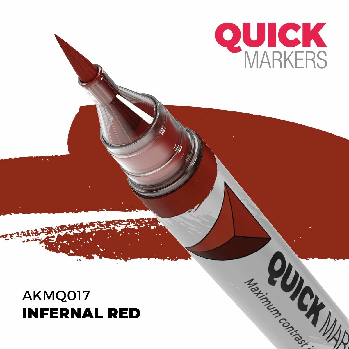 Маркер-кисть AK Infernal Red - Quick Marker