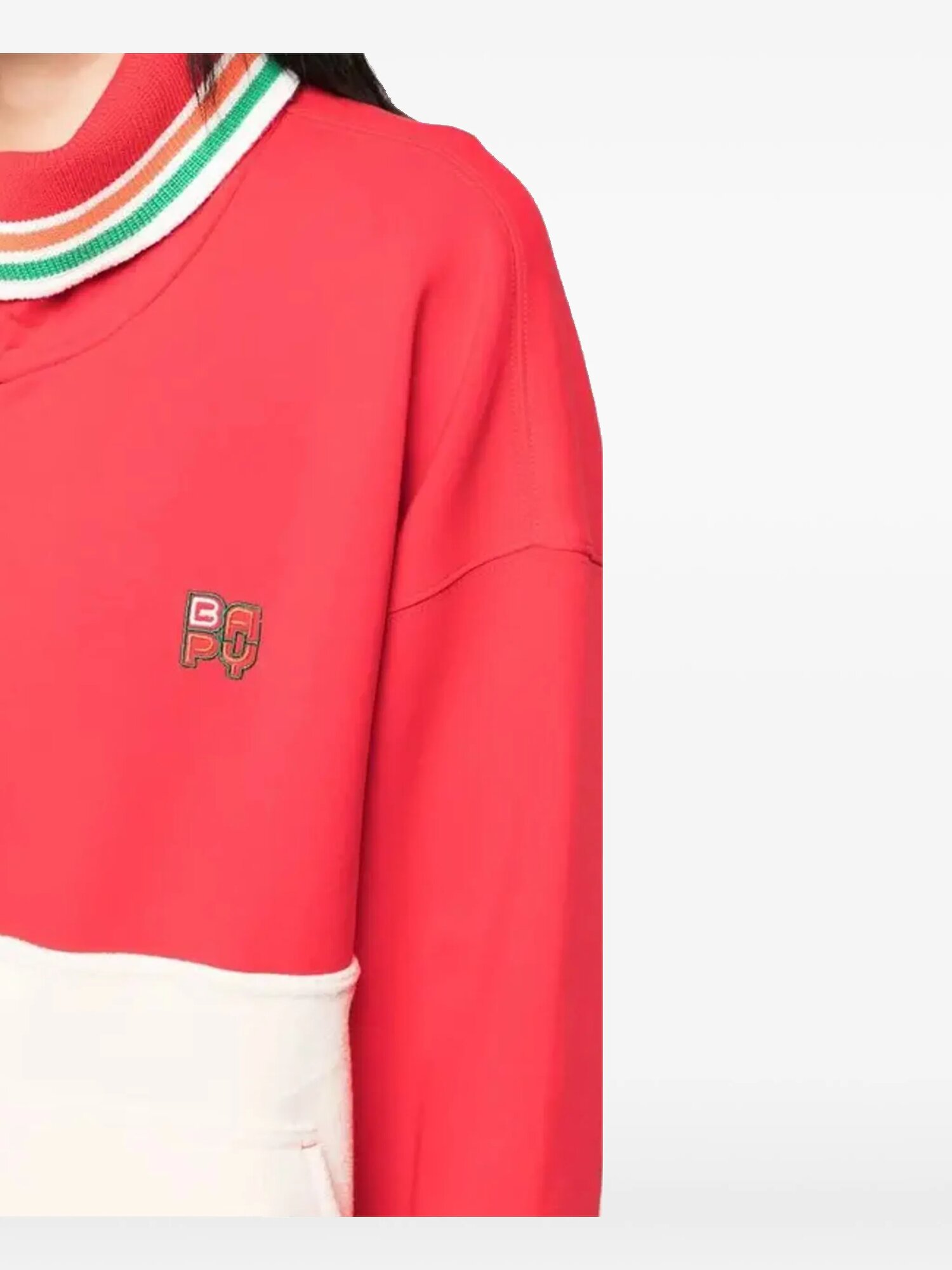 Толстовка A BATHING APE Two-tone half-zip sweatshirt, размер 40, , красный — фото 1