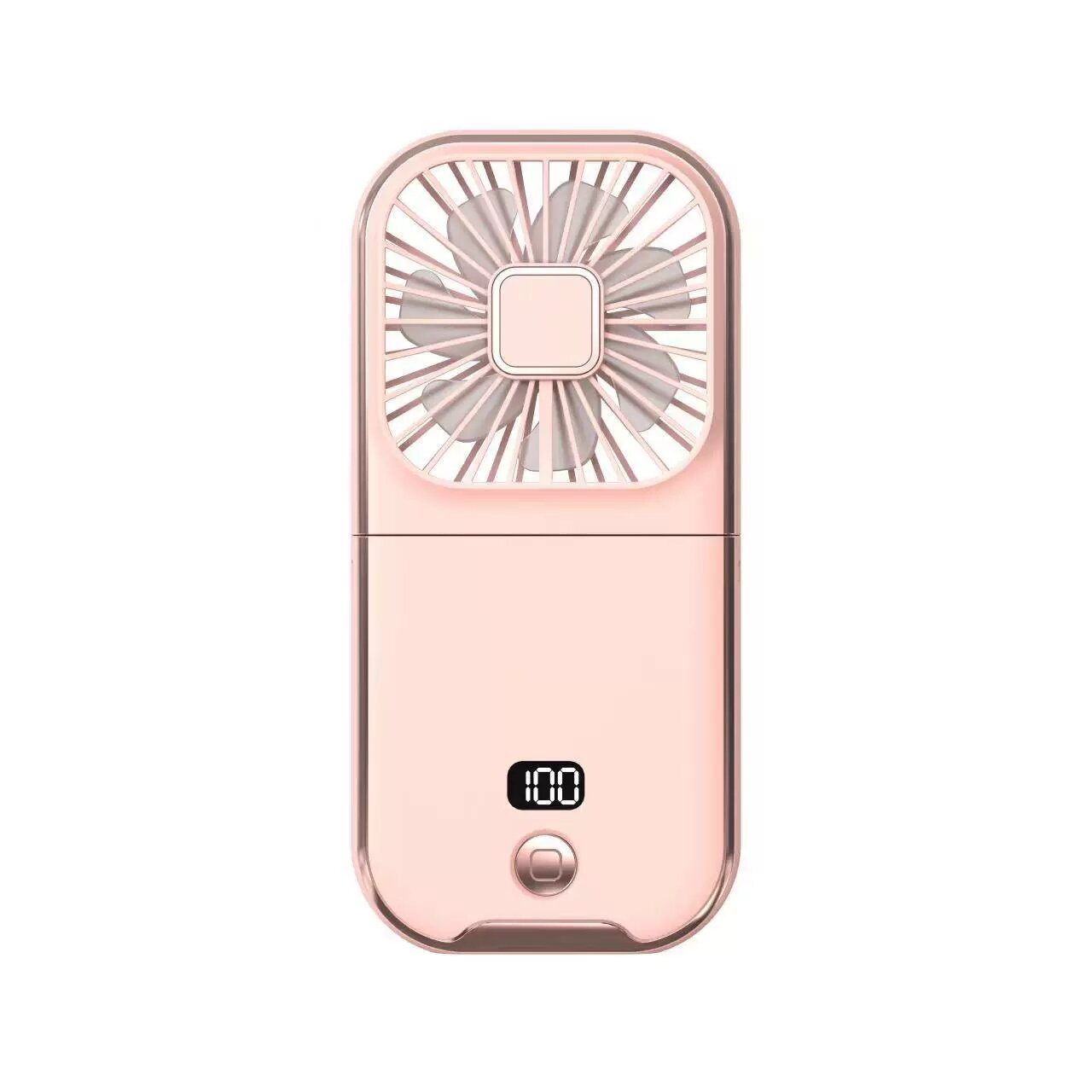 Портативный вентилятор-повербанк 3в1 3000mAh (F30 pro), розовый