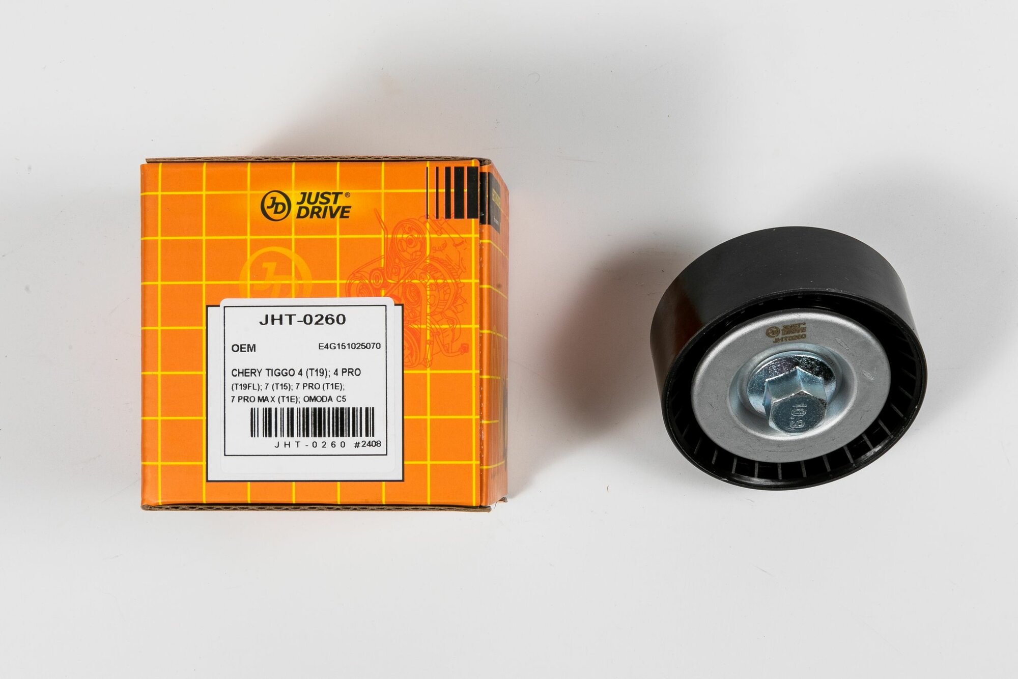 JUST DRIVE Ролик приводного ремня для CHERY TIGGO 4 (T19) 18-; CHERY TIGGO 4 PRO (T19FL) (SQRE4G15C) 1.5 21-; CHERY TIGGO 7 PRO (T1E) (SQRE4T15) 1.5 19-; CHERY TIGGO 7 (T15) 16-; CHERY TIGGO 7 PRO MAX