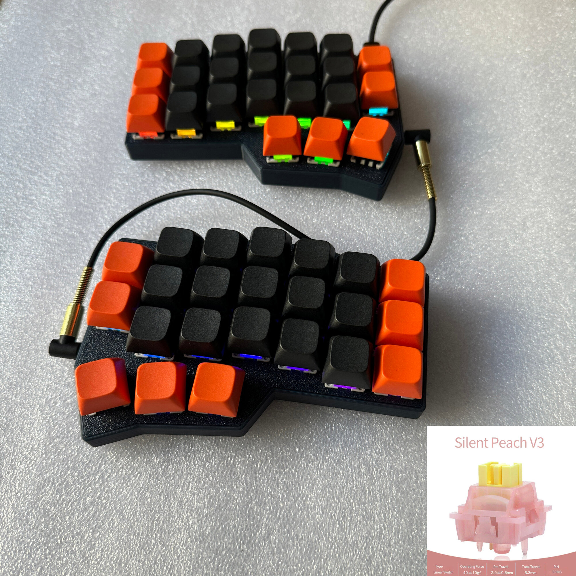 Corne V4 Проводная Раздельная Клавиатура С Горячей Заменой Rgb Эргономичная Клавиатура