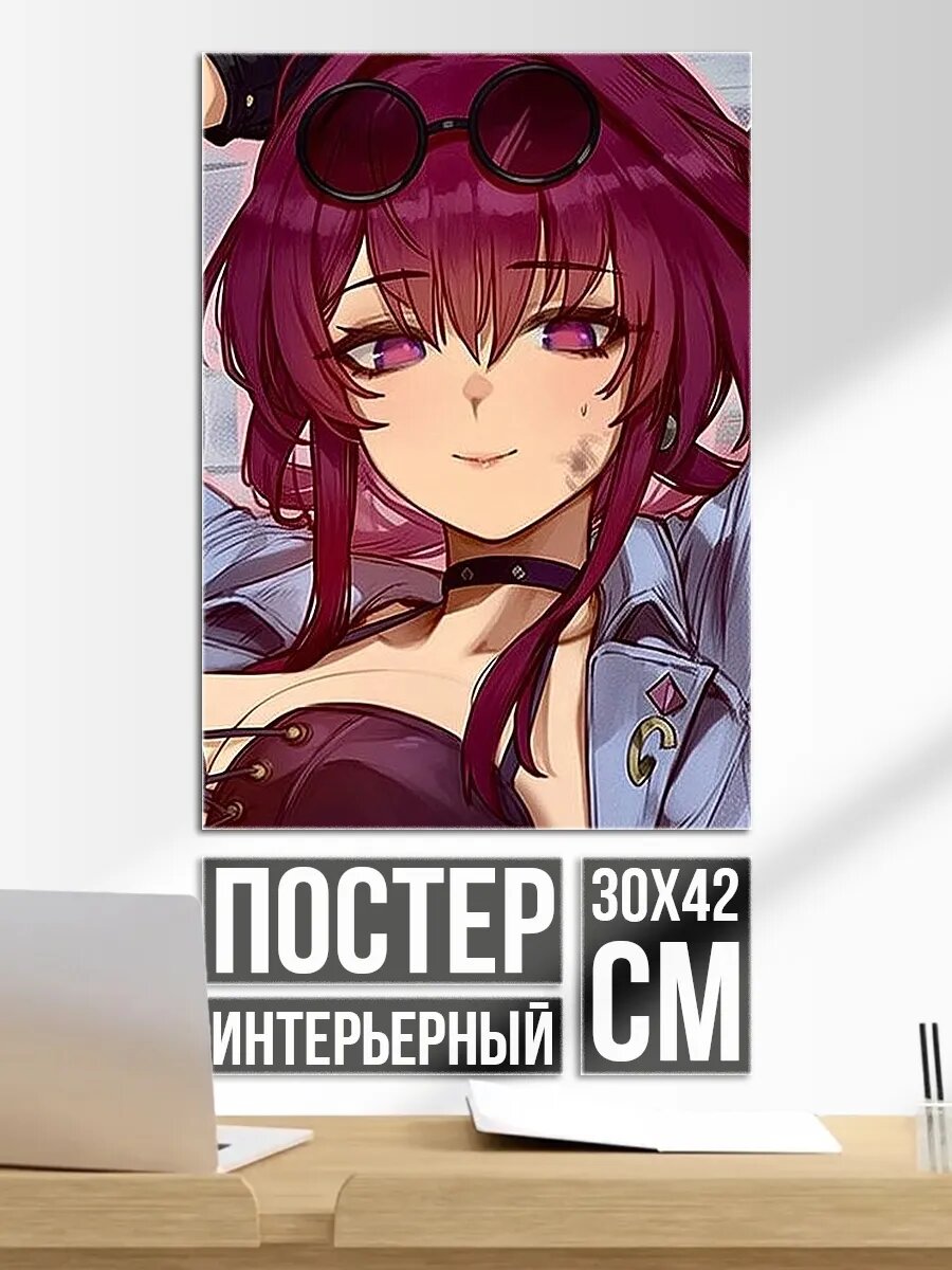 Плакат постер Аниме девушка в стиле киберпанк