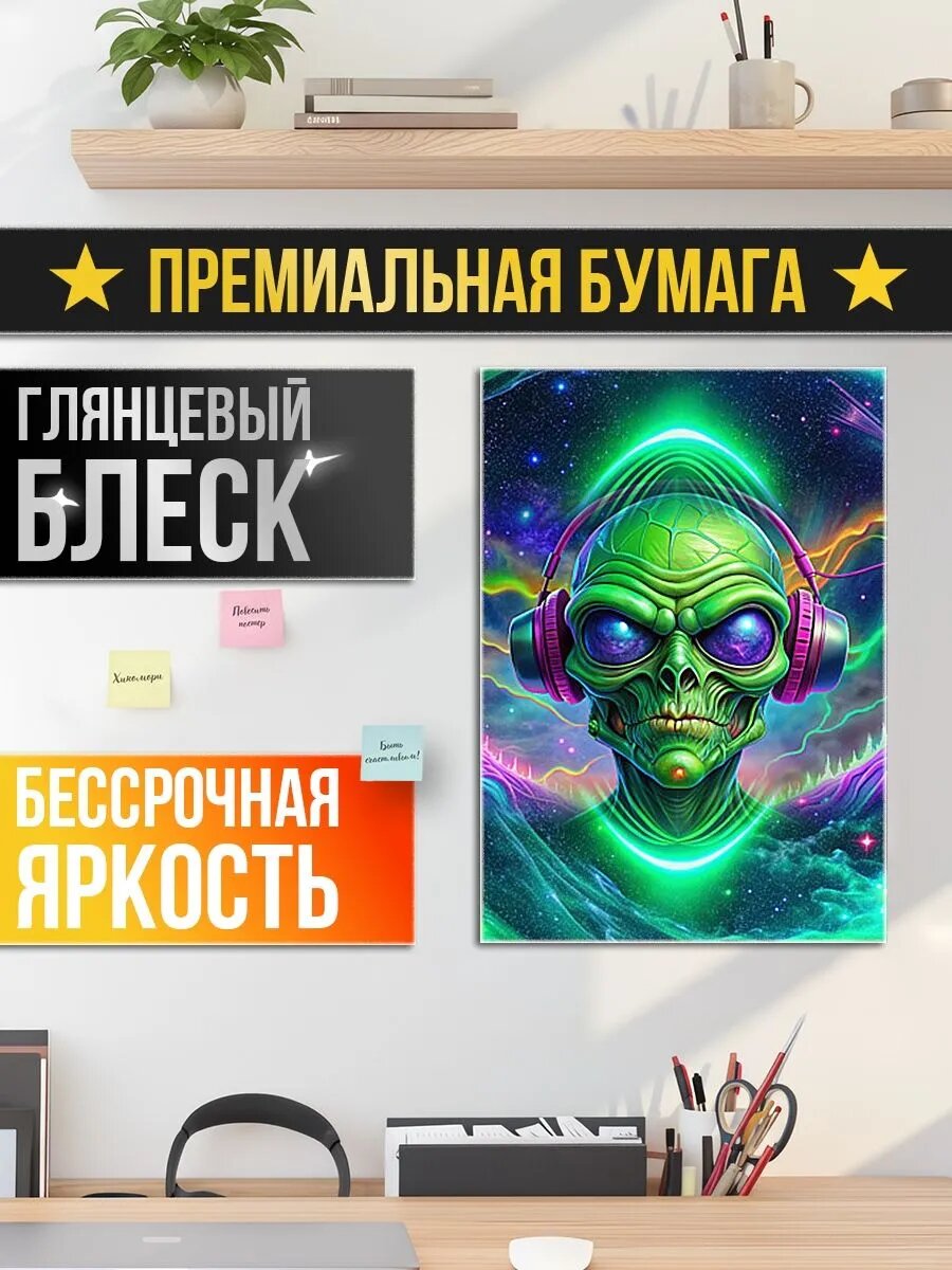 Постер на стену Space DJ alien — фото 1