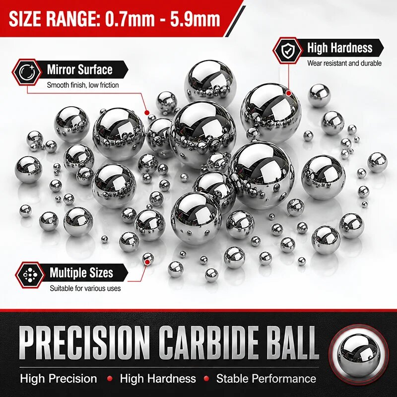 Цементированные стальные шарики для подшипников 0,7-5,9 мм 50Pcs, 2.5mm