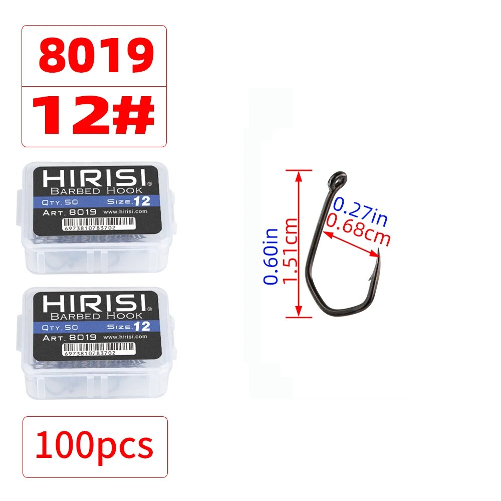 Крючки для ловли карпа Hirisi 50 шт. 2 pcs-Size 12