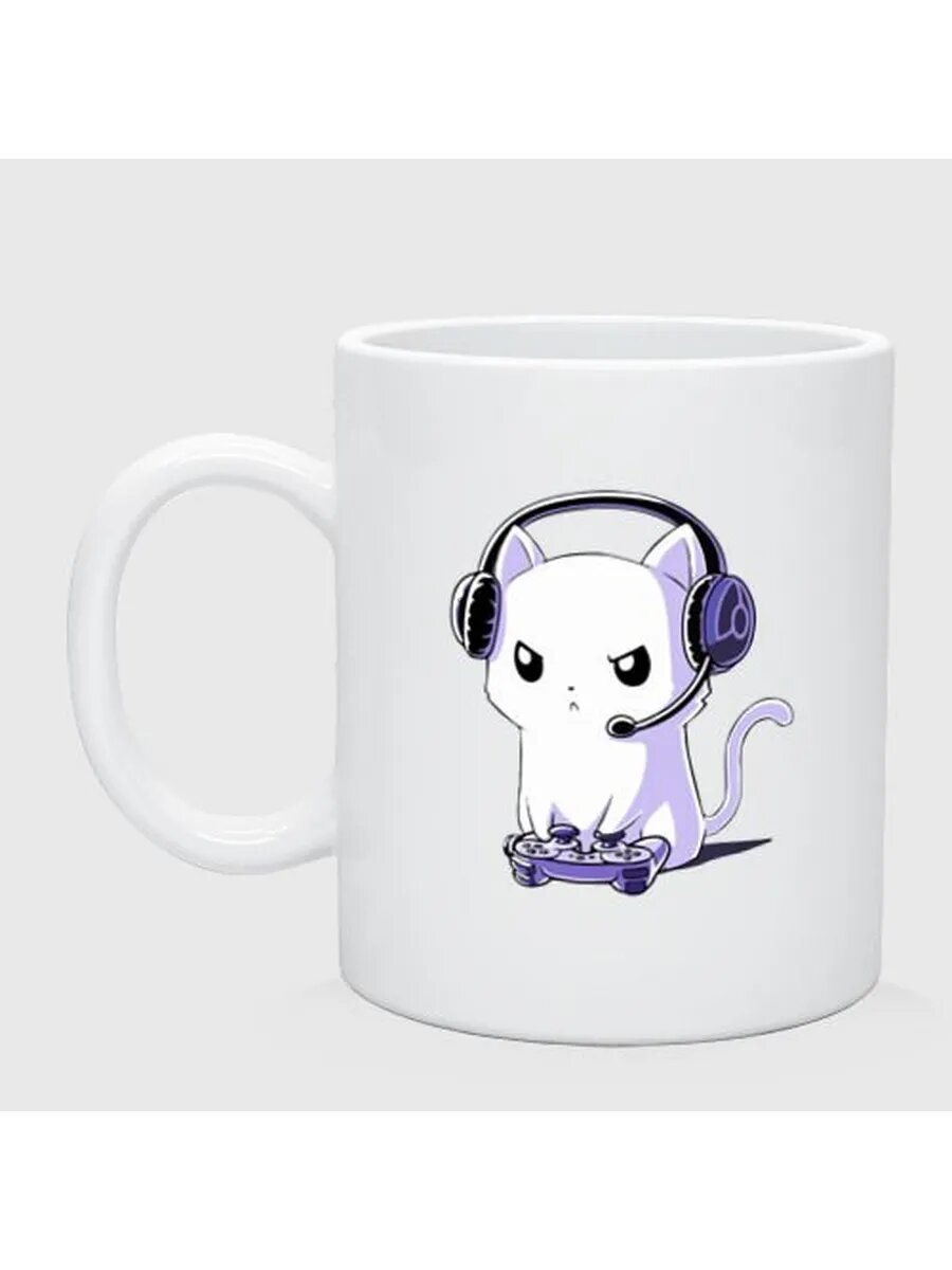 Котёнок игроман The kitten is a gamer Кружка